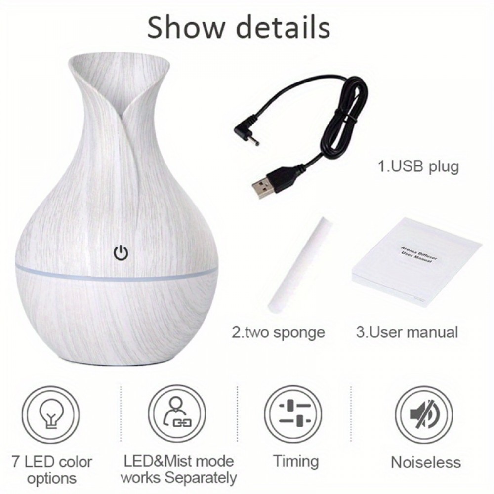 7-Color LED Electric Humidifier for Bedroom, Office, and Desktop ...